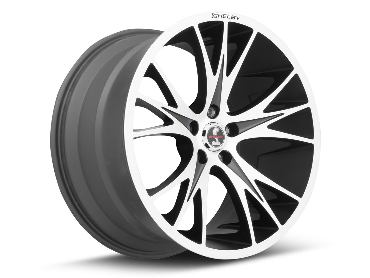 Shelby Mustang CS1 Gloss Black Machined Wheel; Rear Only; 20x11; 55mm ...