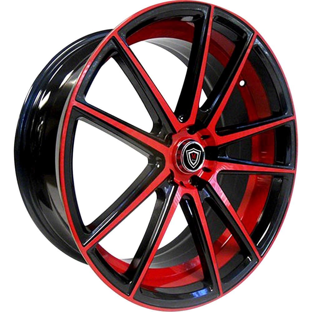 Marquee Wheels Charger M3197 Gloss Black with Red Face Wheel; 20x8.5 ...
