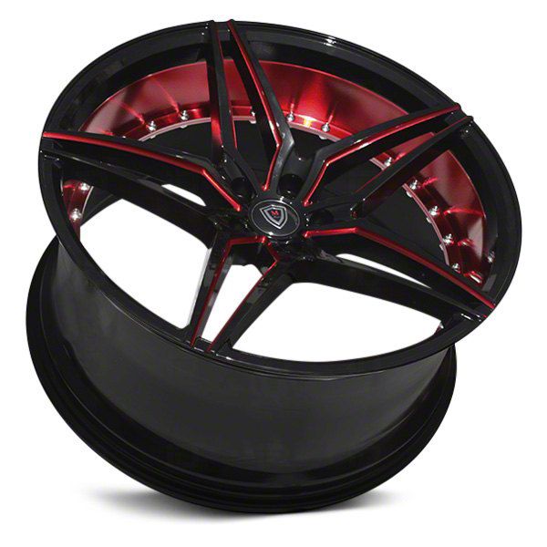 Marquee Wheels Charger M3259 Gloss Black with Red Milled Accents Wheel ...