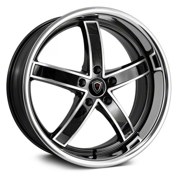 Marquee Wheels Charger M5330A Gloss Black Machined with Stainless Lip ...