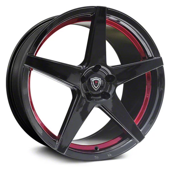 Marquee Wheels Charger M1001 Gloss Black with Red Inner Line Wheel ...