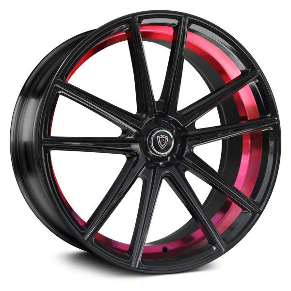 Marquee Wheels Charger M3197 Gloss Black with Red Milled Accents Wheel ...