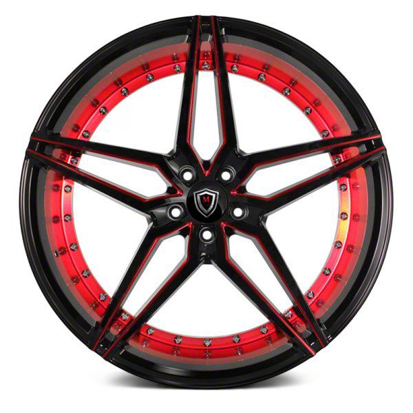 Marquee Wheels Charger M3259 Gloss Black with Red Milled Accents Wheel ...