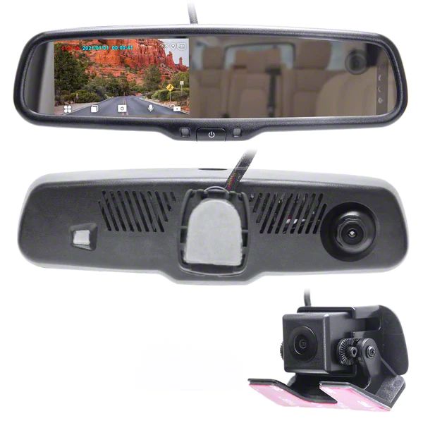 Master Tailgaters Camaro 4-Inch LCD Rear View Mirror with Dash Cam, In ...