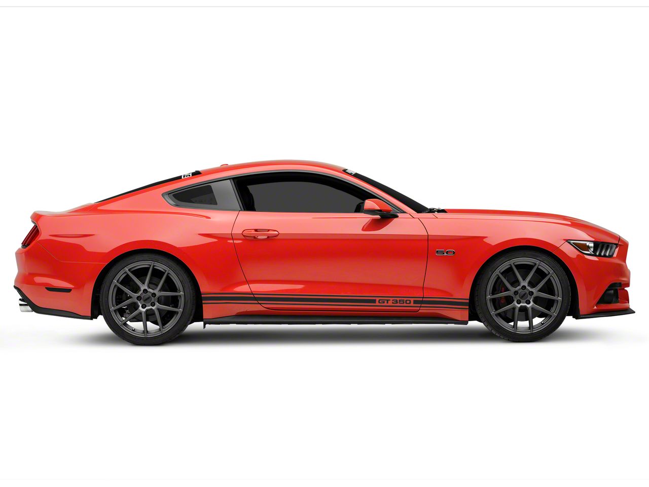 SEC10 Mustang Rocker Stripes with GT350 Logo; Matte Black 26209G15 (15 ...