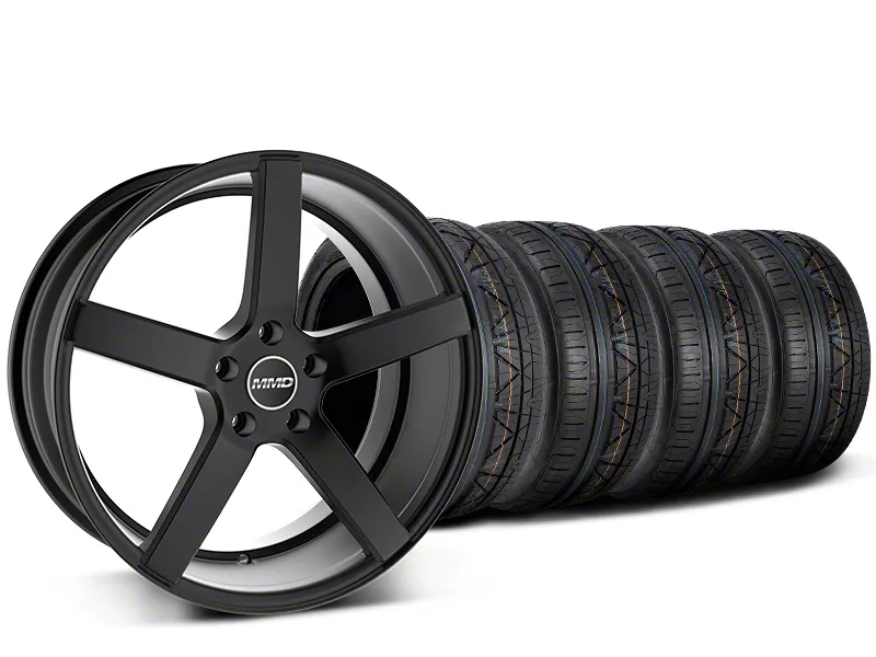 Mustang MMD 551C Black Wheel & NITTO INVO Tire Kit; 19x8.5 (15-17 ...