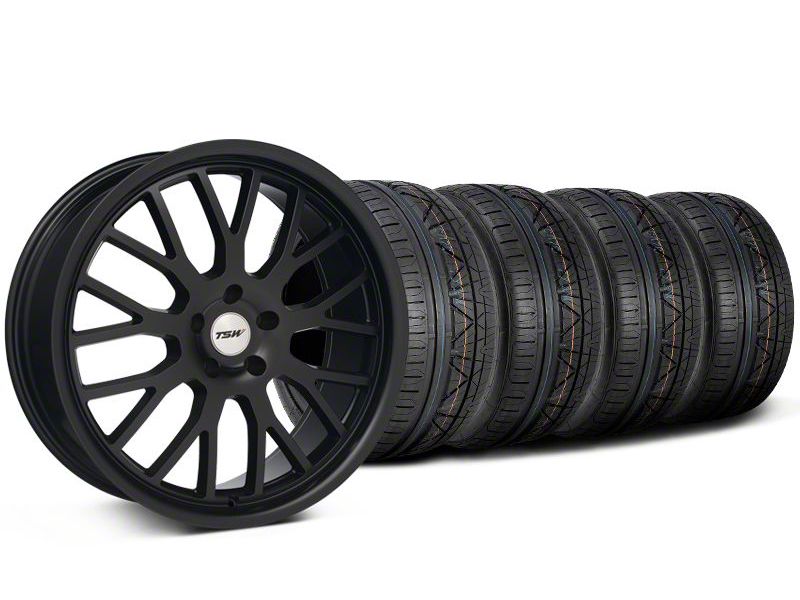 Mustang Staggered TSW Tremblant Matte Black Wheel & NITTO INVO Tire Kit ...