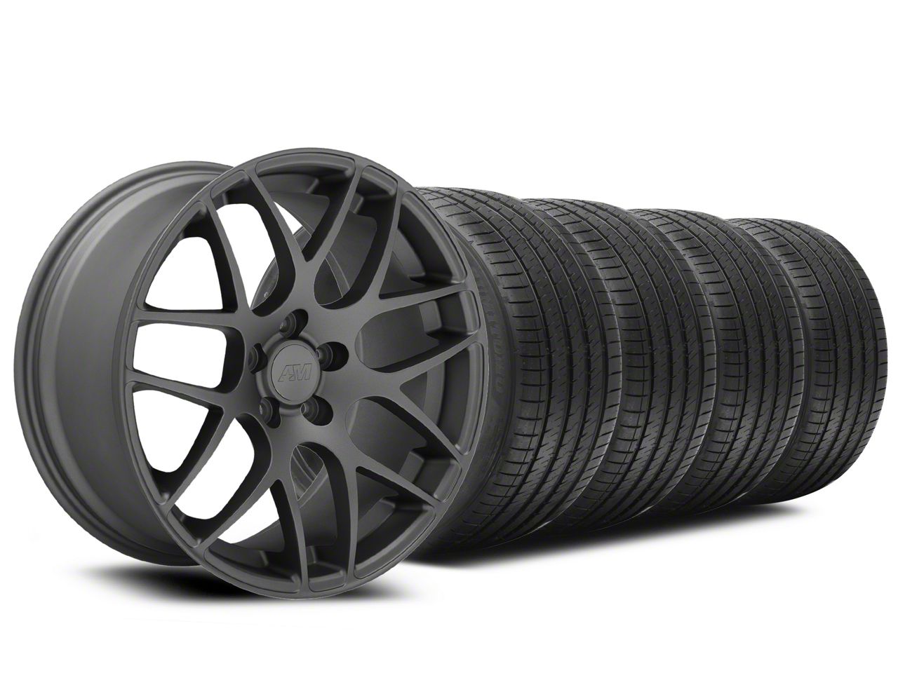 Mustang 19x8.5 AMR Wheel & Sumitomo High Performance HTR Z5 Tire ...