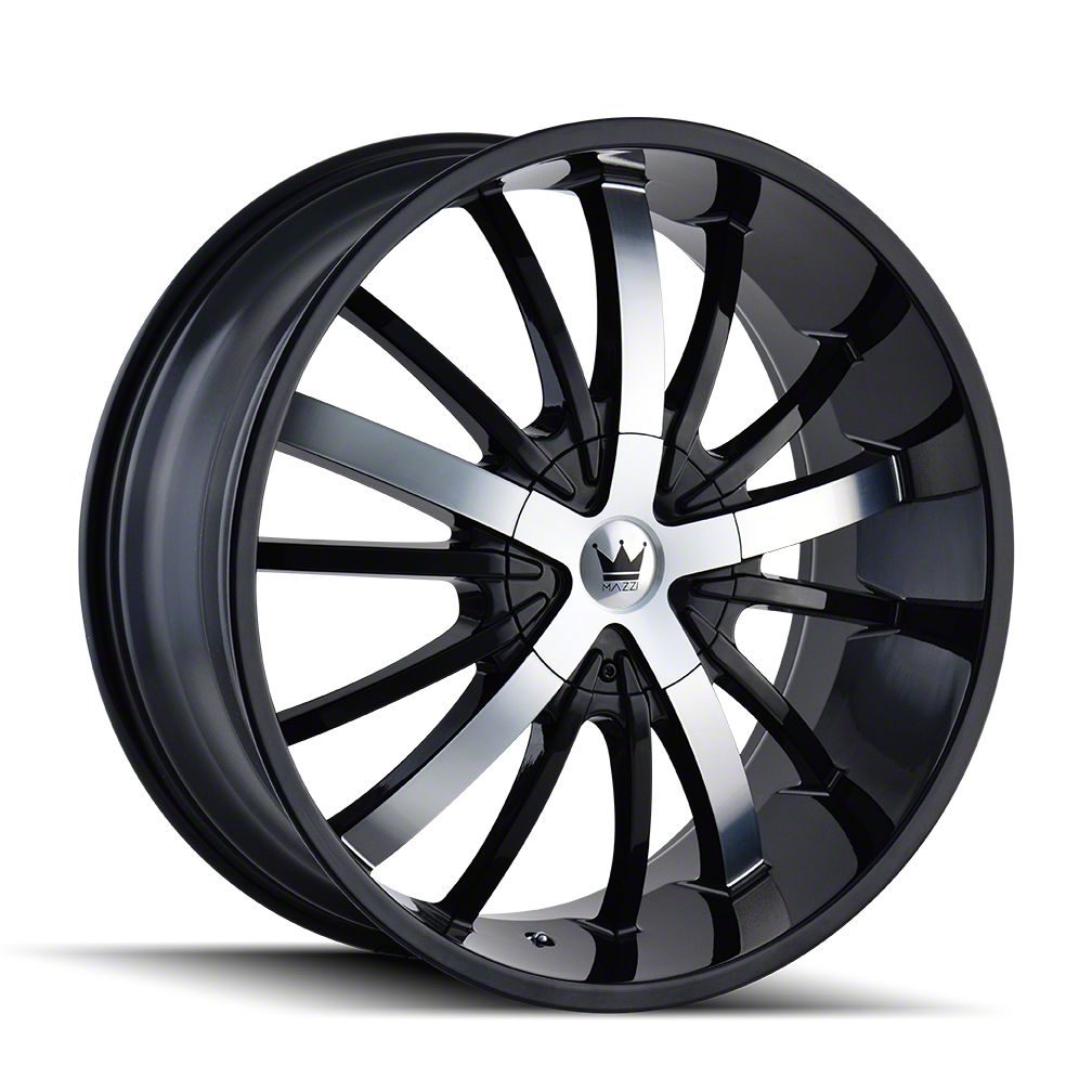 Mazzi Mustang Essence Gloss Black Machined Wheel; 22x9.5; 35mm Offset ...