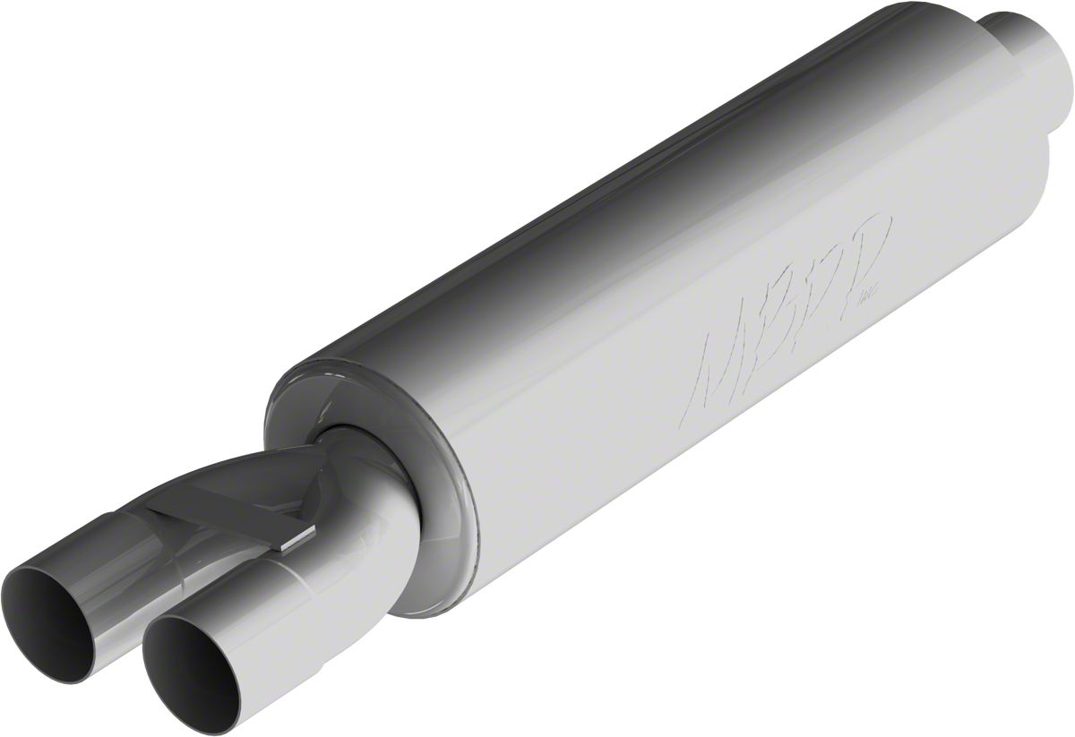 MBRP Challenger Armor Lite Chambered Center/Dual Muffler; 3-Inch Inlet ...