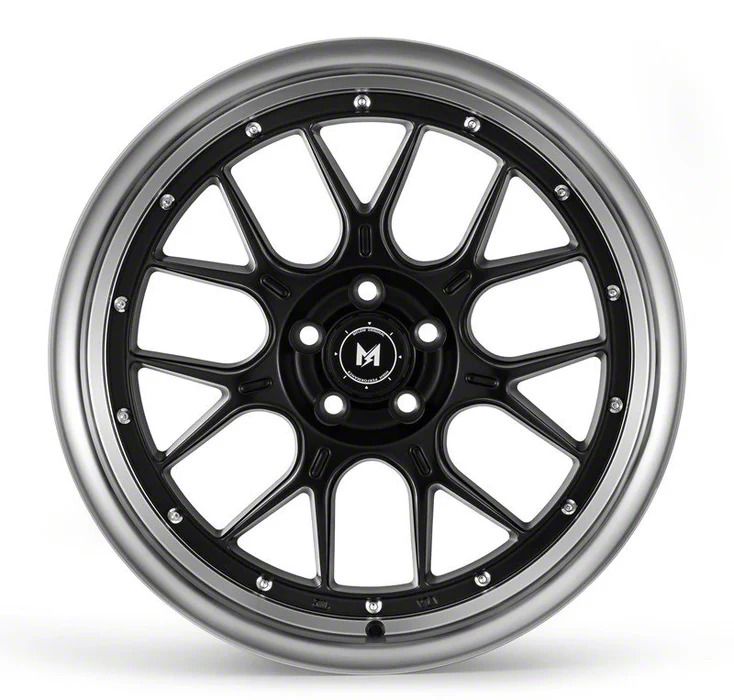 MFlow Racing Mustang MFL2 Matte Black with Machined Lip Wheel; 19x9.5 ...