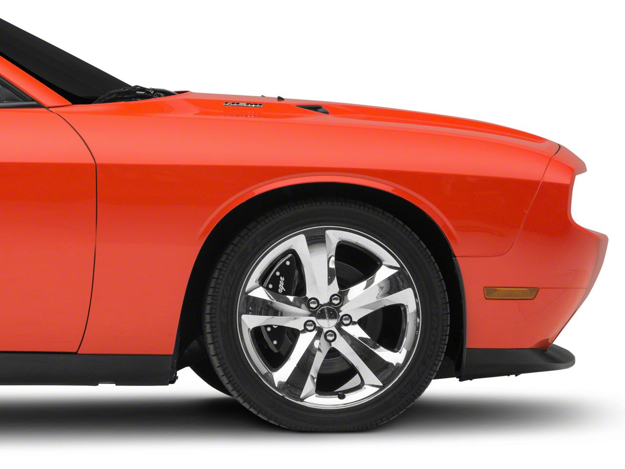 MGP Challenger Black Caliper Covers with Cursive Challenger Logo; Front ...