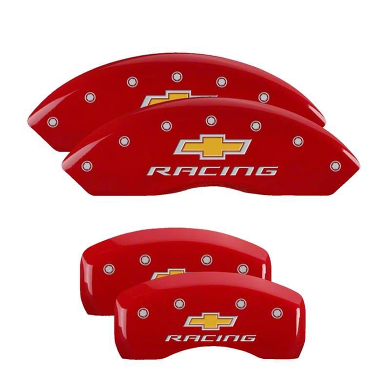 MGP Corvette Brake Caliper Covers with Chevy Racing Logo; Red; Front ...