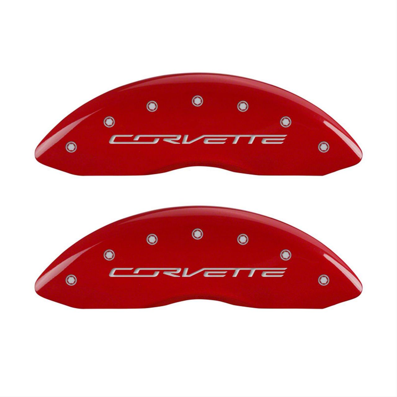 MGP Corvette Red Caliper Covers with Corvette Logo; Front and Rear ...