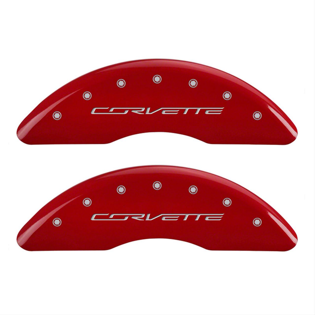 MGP Corvette Red Caliper Covers with Corvette Logo; Front and Rear ...