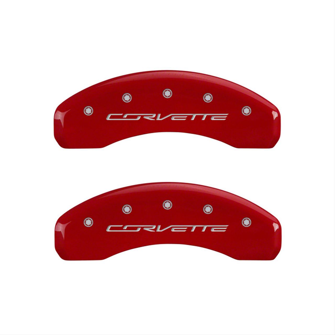 MGP Corvette Red Caliper Covers with Corvette Logo; Front and Rear ...