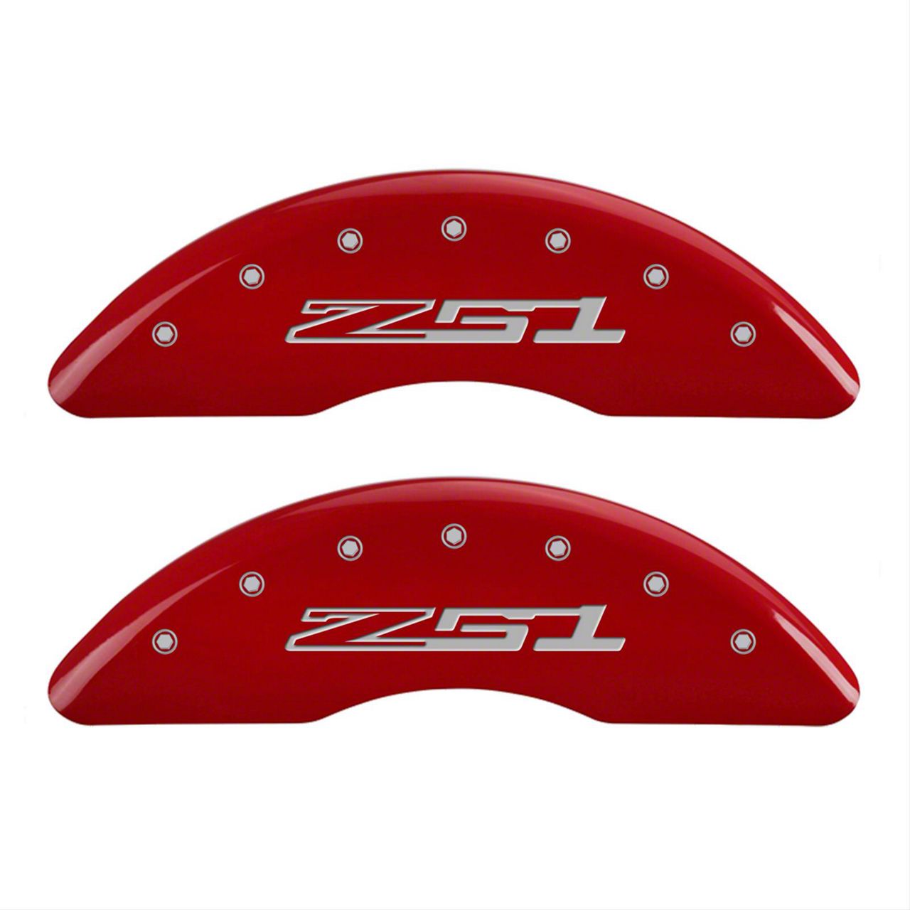 MGP Corvette Red Caliper Covers with Corvette Z51 Logo; Front and Rear ...