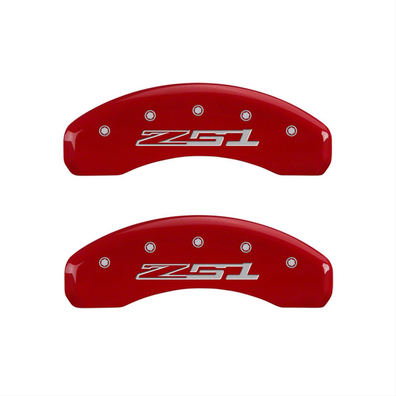 MGP Corvette Red Caliper Covers with Corvette Z51 Logo; Front and Rear ...