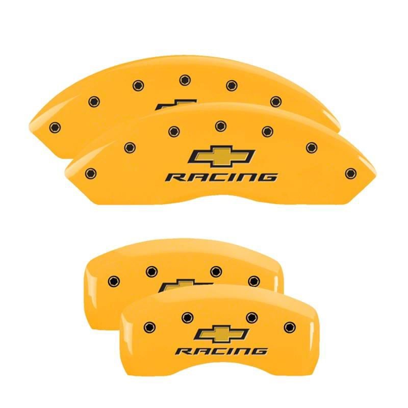 MGP Corvette Brake Caliper Covers with Chevy Racing Logo; Yellow; Front ...