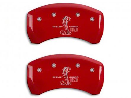 MGP Mustang Red Caliper Covers with GT500 Logo; Rear Only 10010RGT5RD ...