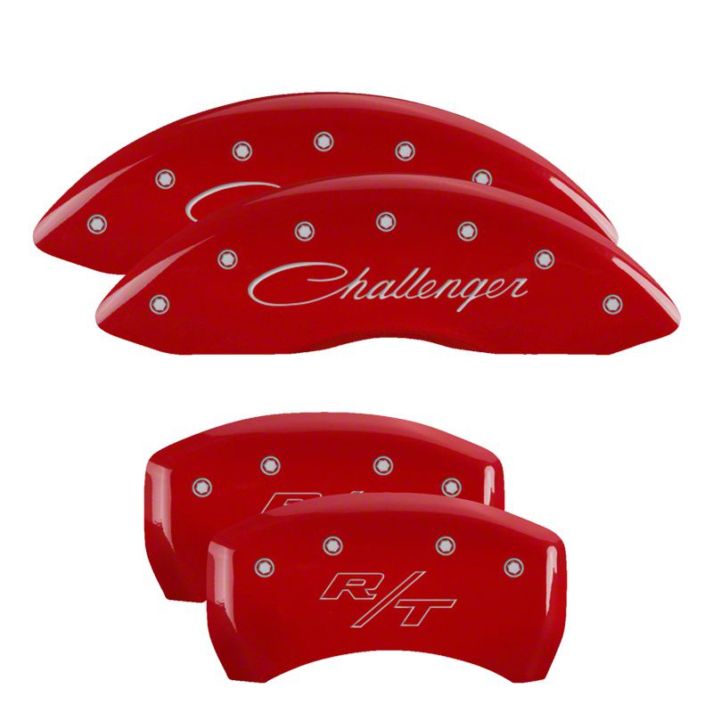 MGP Challenger Red Caliper Covers with Cursive Challenger and R/T Logos ...
