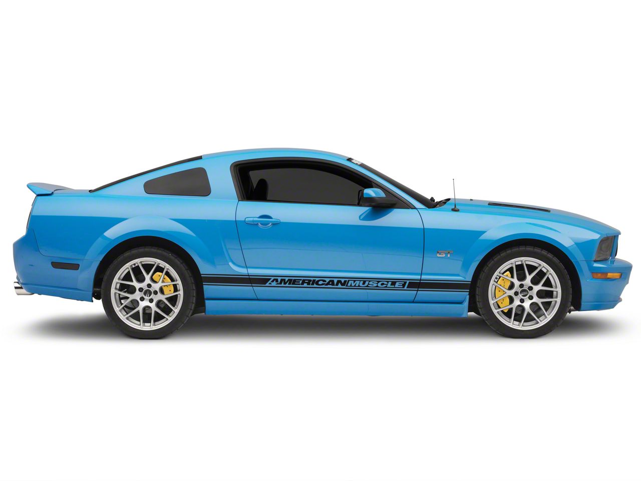 MGP Mustang Yellow Caliper Covers with GT Logo; Front and Rear ...