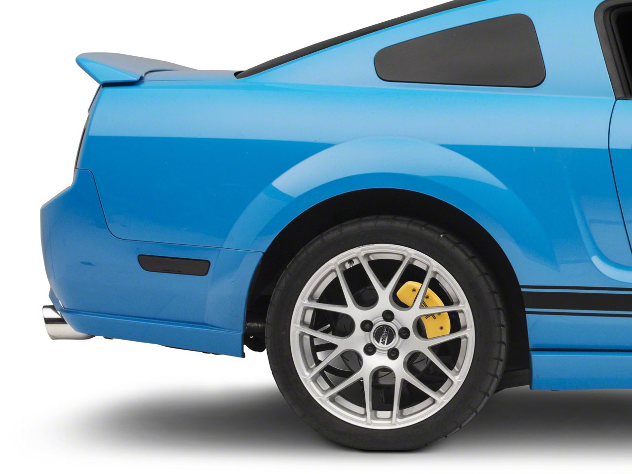 MGP Mustang Yellow Caliper Covers with GT Logo; Front and Rear ...