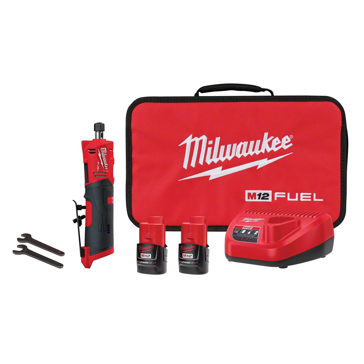 Milwaukee Tool Universal AM M12 FUEL 1/4-Inch Straight Die Grinder Kit ...