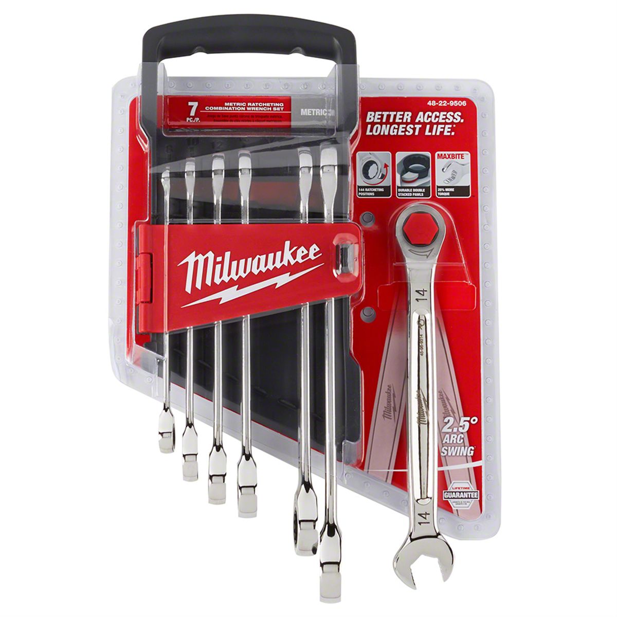 Milwaukee Tool Universal AM Metric Ratcheting Combination Wrench Set; 7 ...