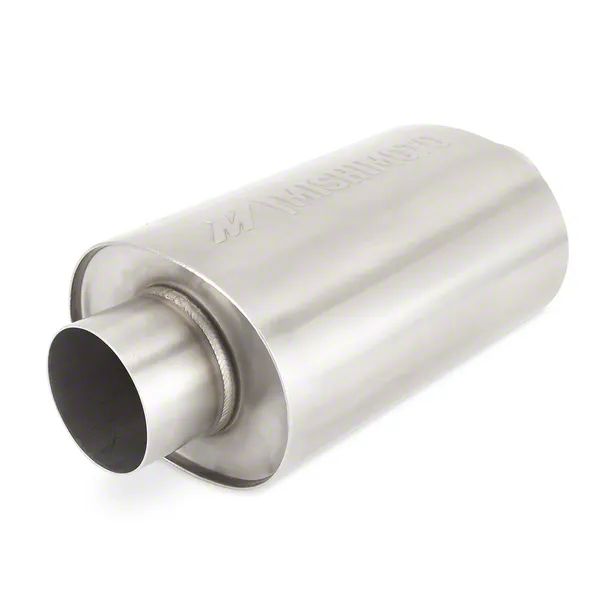 Mishimoto Camaro Resonator Muffler; 3-Inch Inlet/3-Inch Outlet; Brushed ...