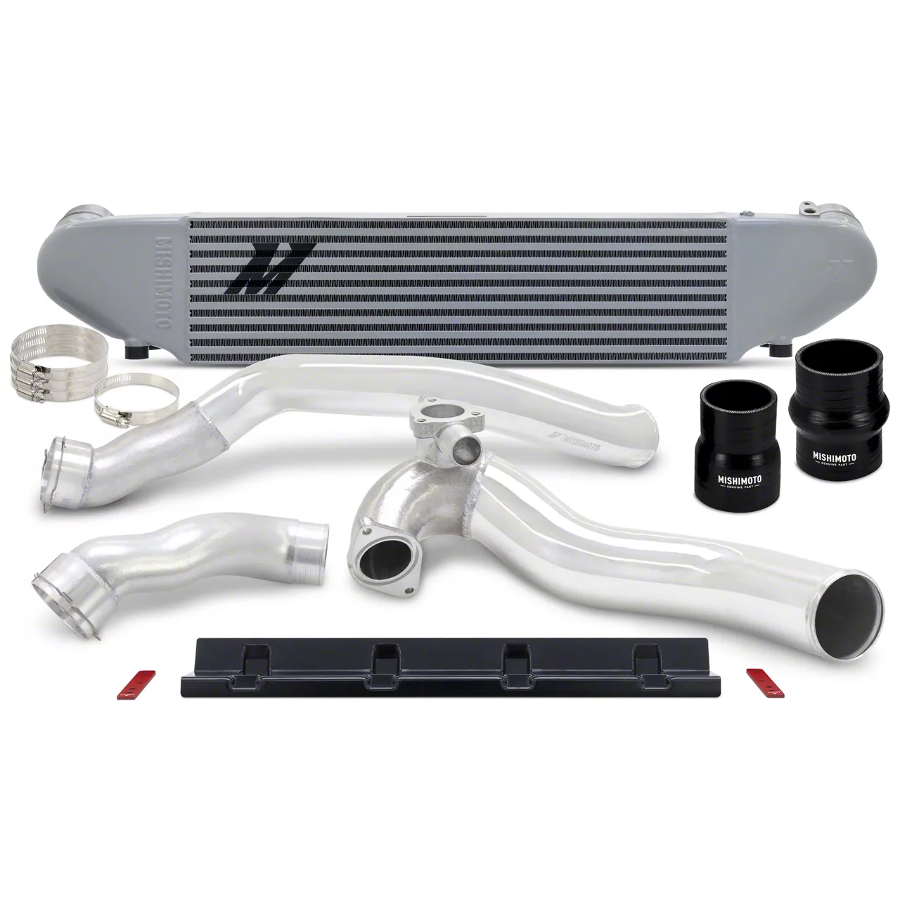 Mishimoto Mustang Performance Intercooler Kit with Polished Piping; Silver MMINT-MUS4-24KSLP (24 ...