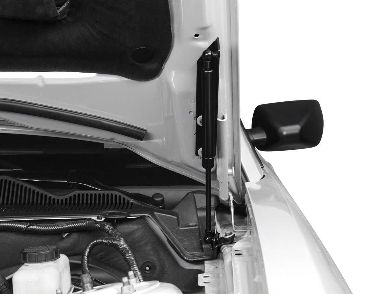 MMD Mustang Bolt On Hood Strut Kit; Black 41282 (10-14 Mustang) - Free ...