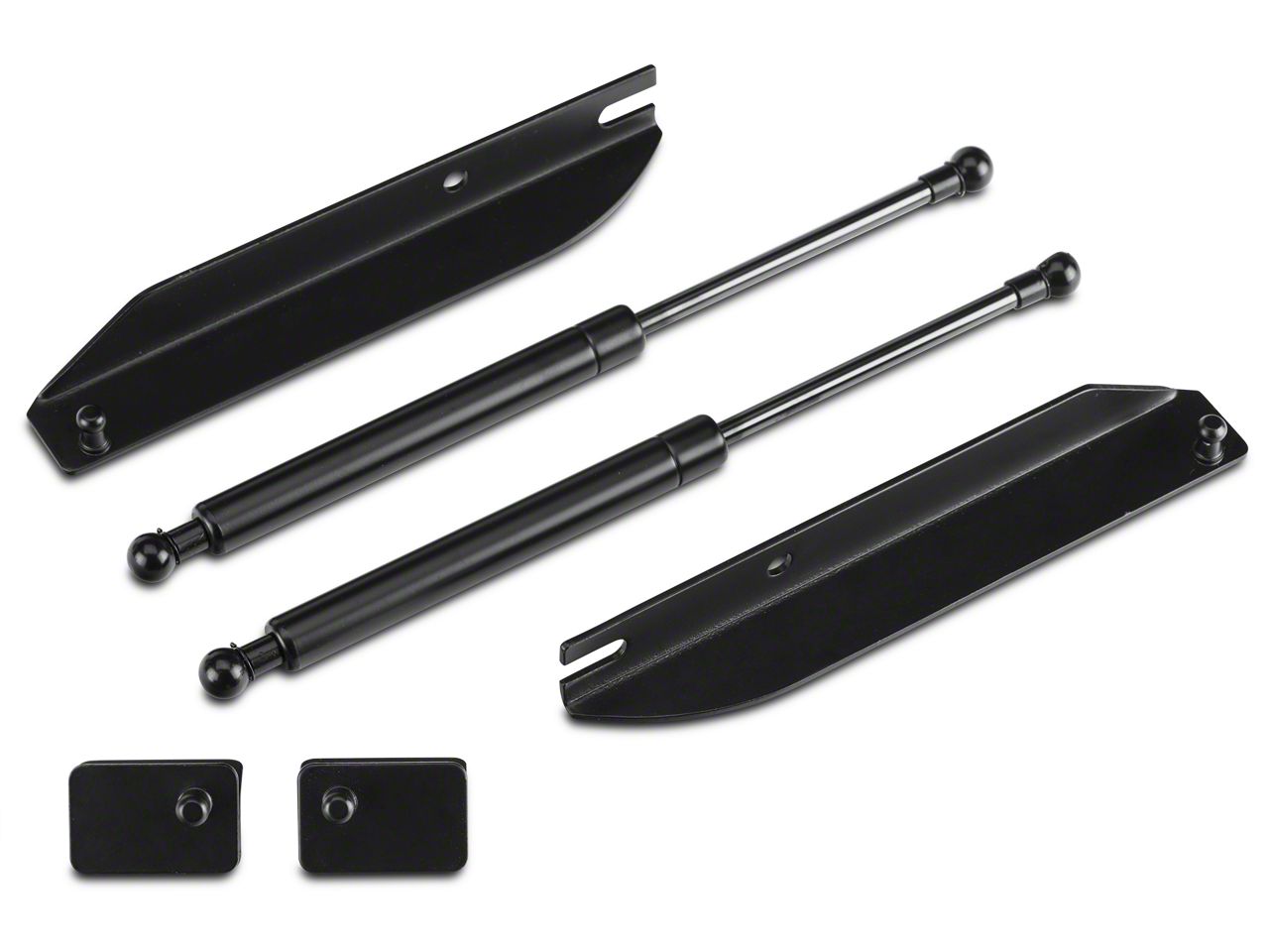 MMD Mustang Bolt On Hood Strut Kit; Black 41282 (10-14 Mustang) - Free ...