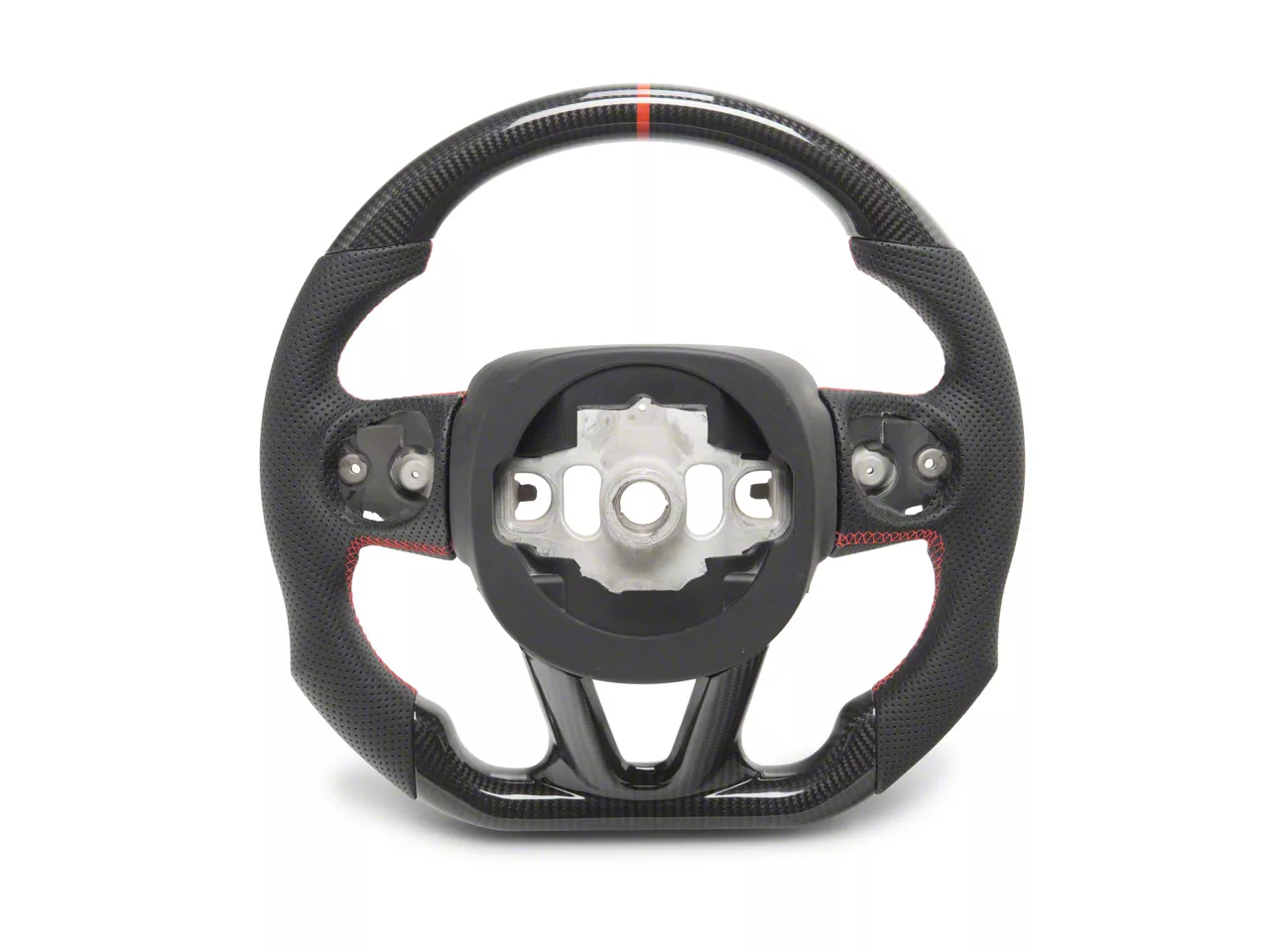 MMD Challenger GTC Steering Wheel; Carbon with Red Stripe CH34595 (15 ...