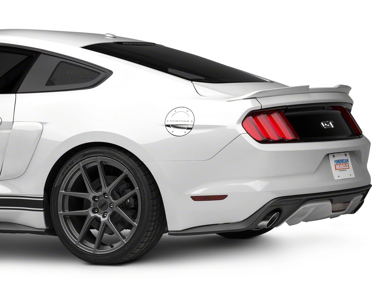 MMD Mustang Chrome Billet Aluminum Fuel Door w/ Mustang Lettering ...