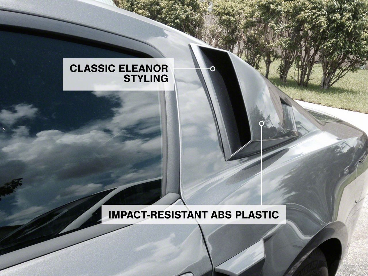 MMD Mustang Eleanor Style Window Scoops; Pre-Painted 427867 (05-14 ...