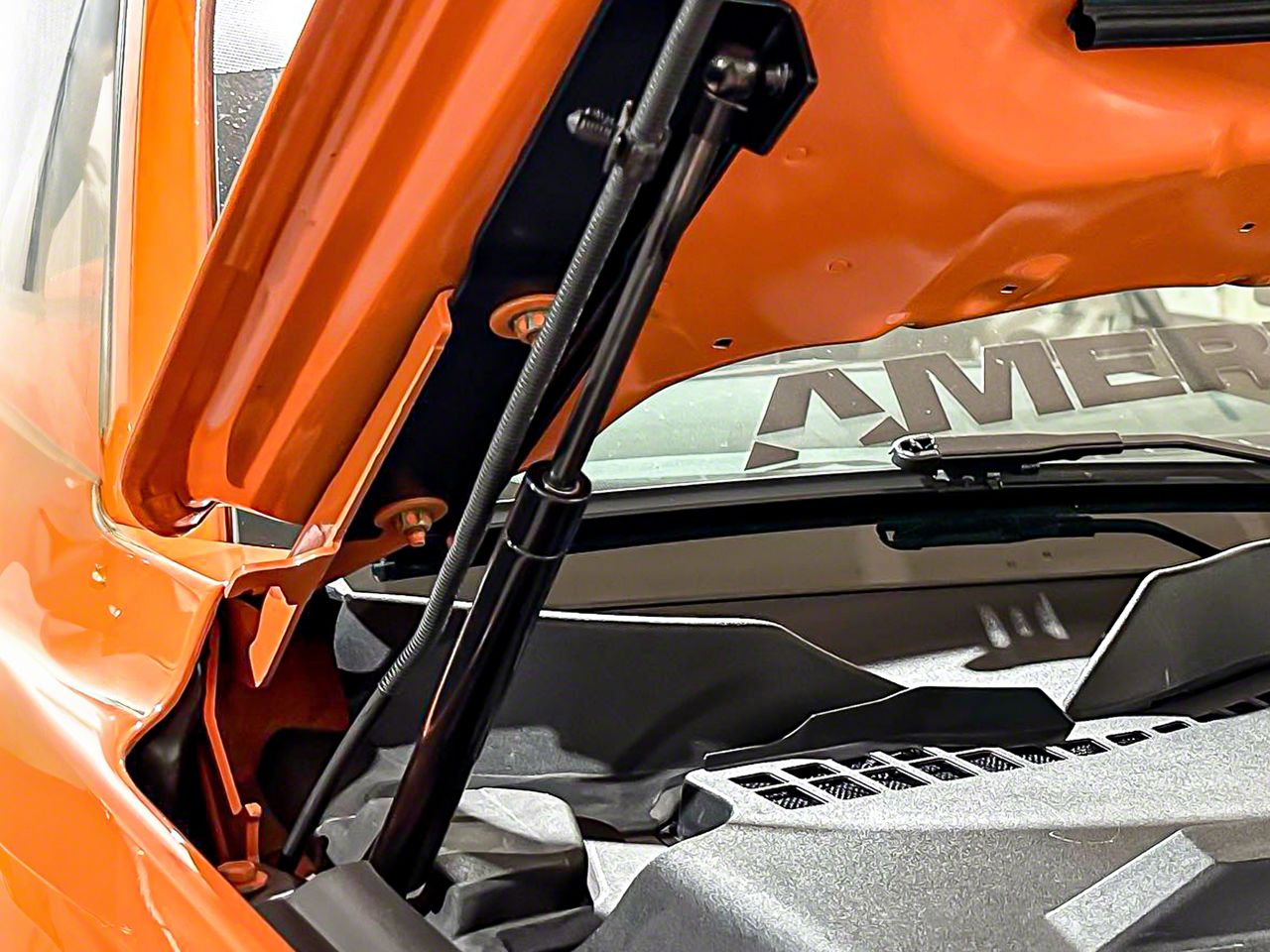 MMD Mustang Bolt On Hood Strut Kit; Black 407243 (15-23 Mustang GT ...