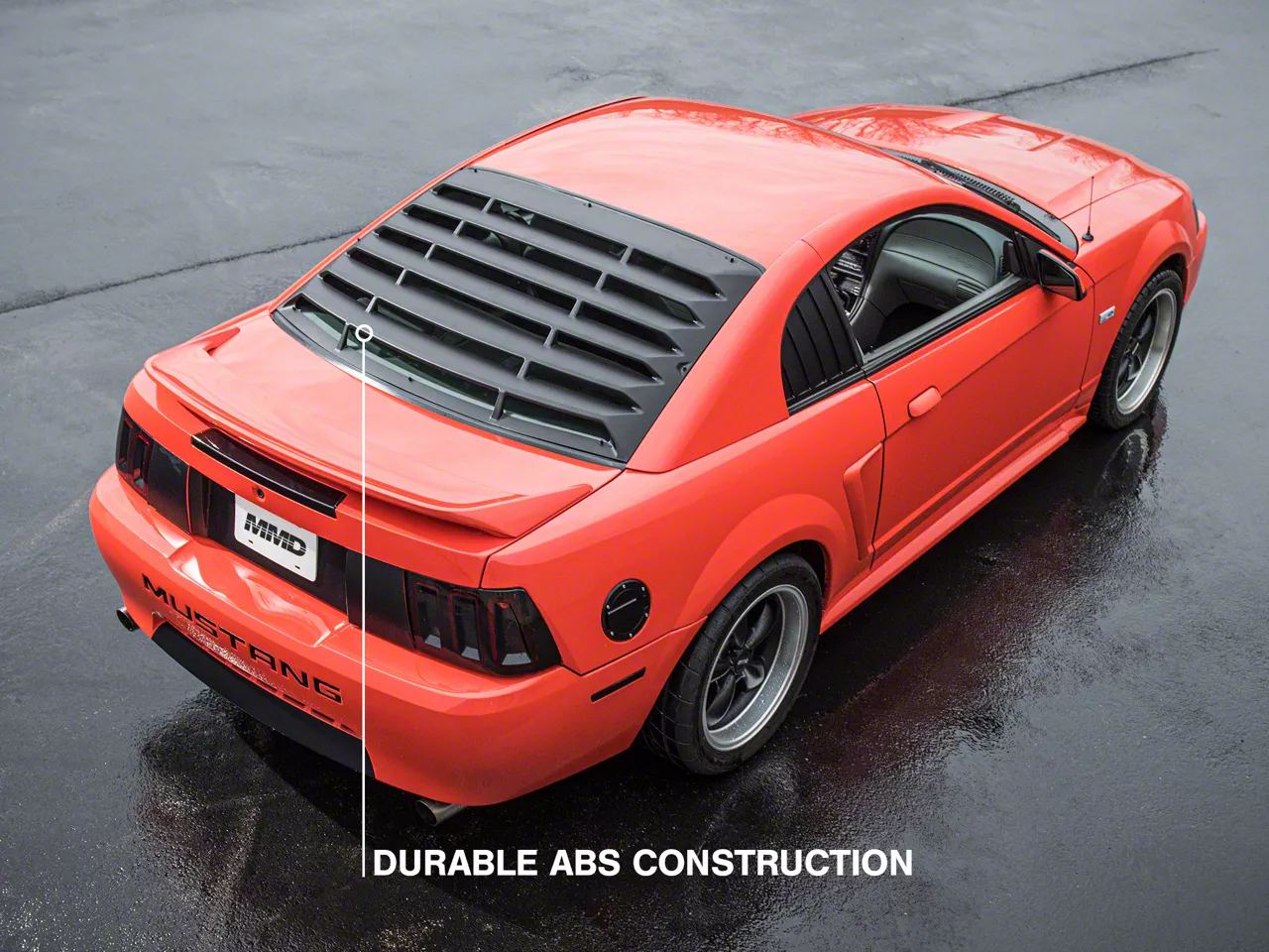 MMD Rear Window Louvers Textured ABS 99 04 Mustang