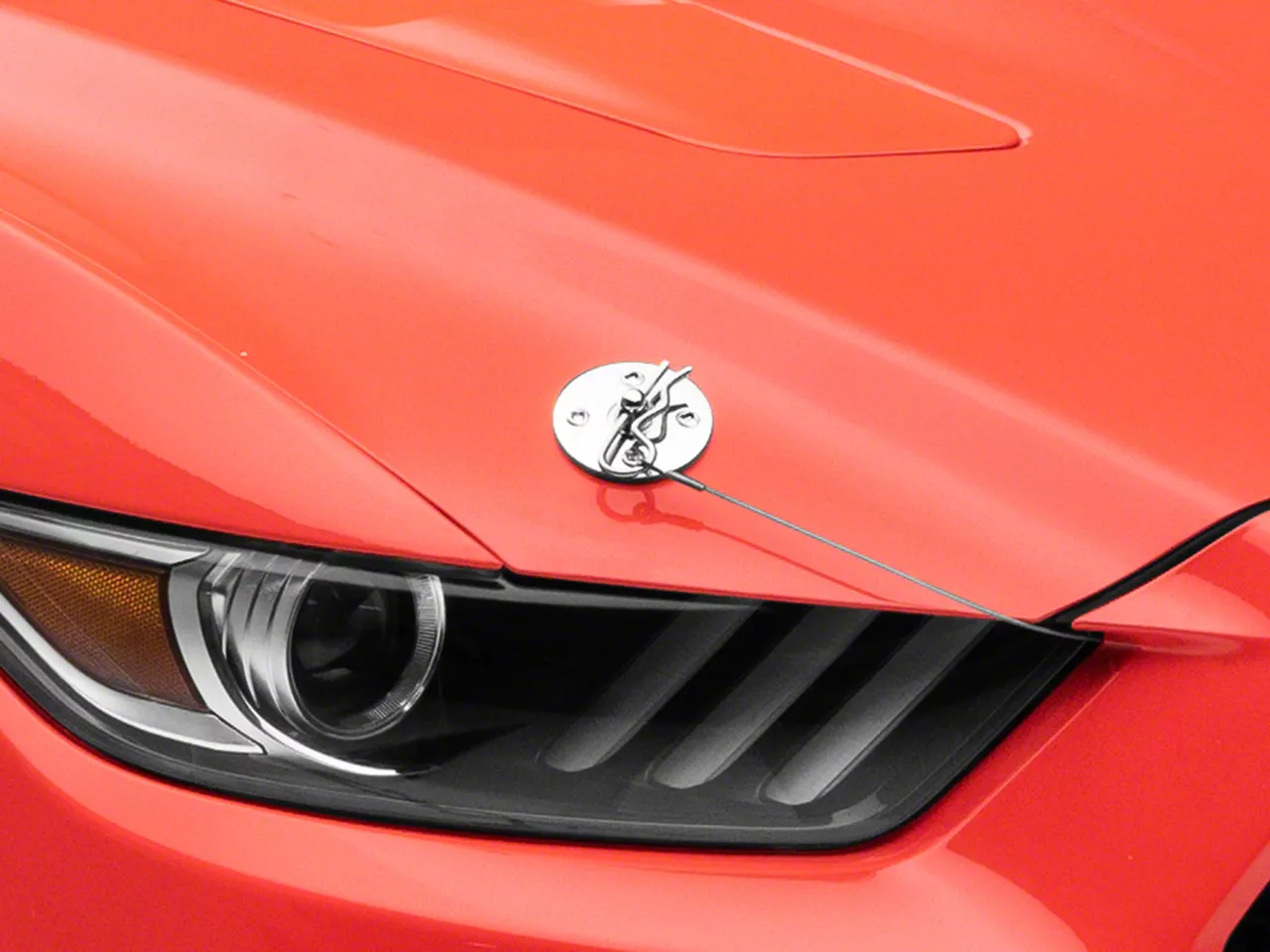 SpeedForm Mustang Modern Billet Hood Pin Appearance Kit; Chrome 11019G15 (15-23 Mustang) - Free ...