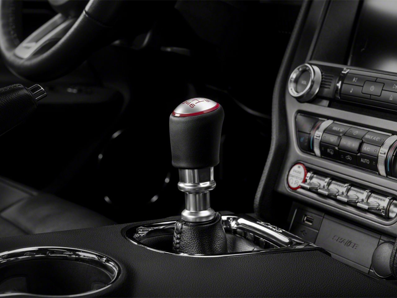 SpeedForm Mustang Modern Billet GT350 Style Shift Knob; Direct Fit; Red ...