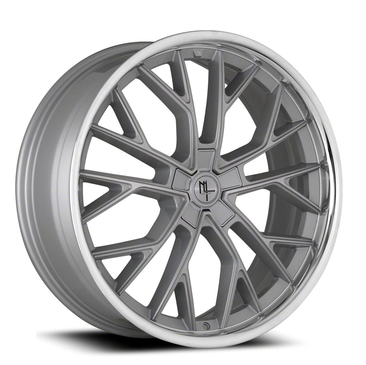 Modern Luxury Camaro MLF15 Brushed Silver with Stainless Lip Wheel; 22x8.5; 38mm Offset MLF15 ...