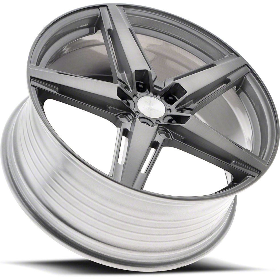 Modern Luxury Mustang MLF10 Brushed Titanium Wheel; 22x9; 35mm Offset ...