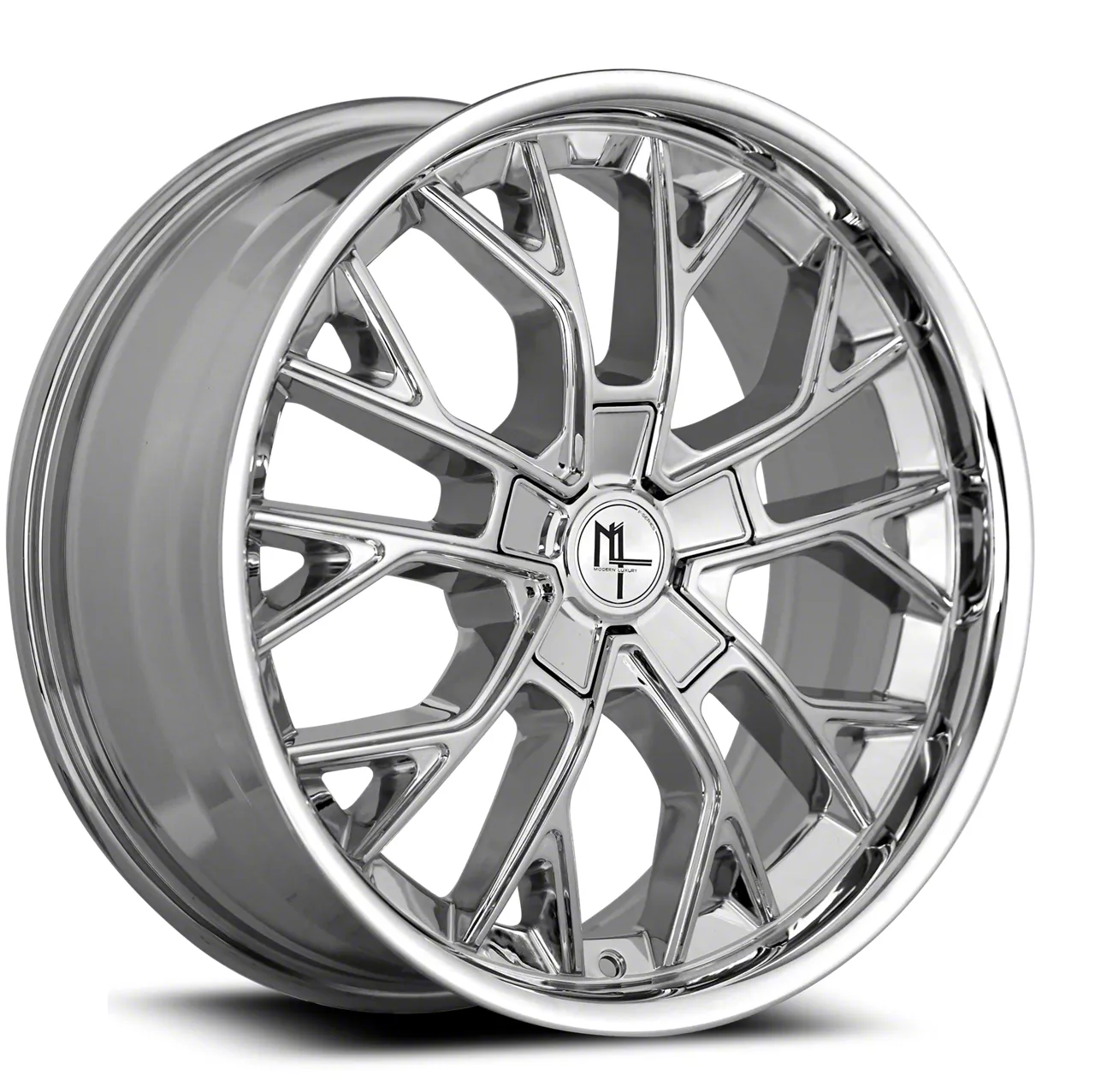 Modern Luxury Mustang MLF15 Chrome Wheel; 20x8.5; 35mm Offset MLF15-208551143+35C (15-23 Mustang ...