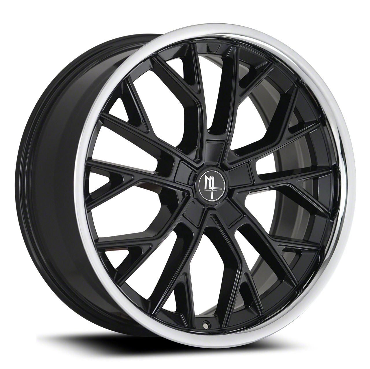 Modern Luxury Camaro MLF15 Gloss Black with Stainless Lip Wheel; 22x8.5; 38mm Offset MLF15 ...