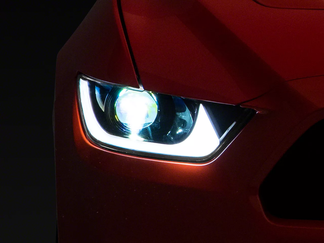 MP Concepts Mustang Monster LED Headlights; Black Housing; Clear Lens ...