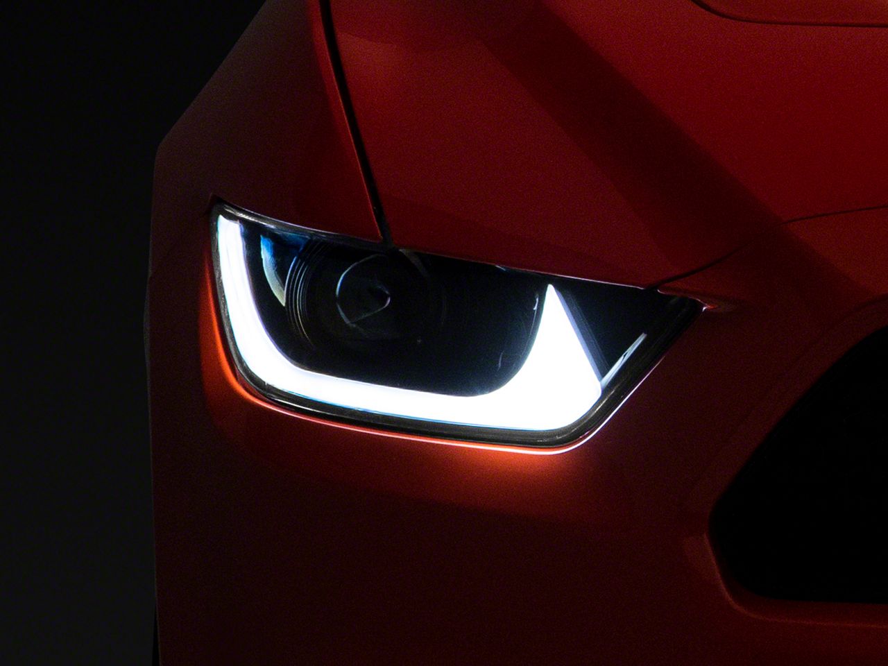 MP Concepts Mustang Monster LED Headlights; Black Housing; Clear Lens ...