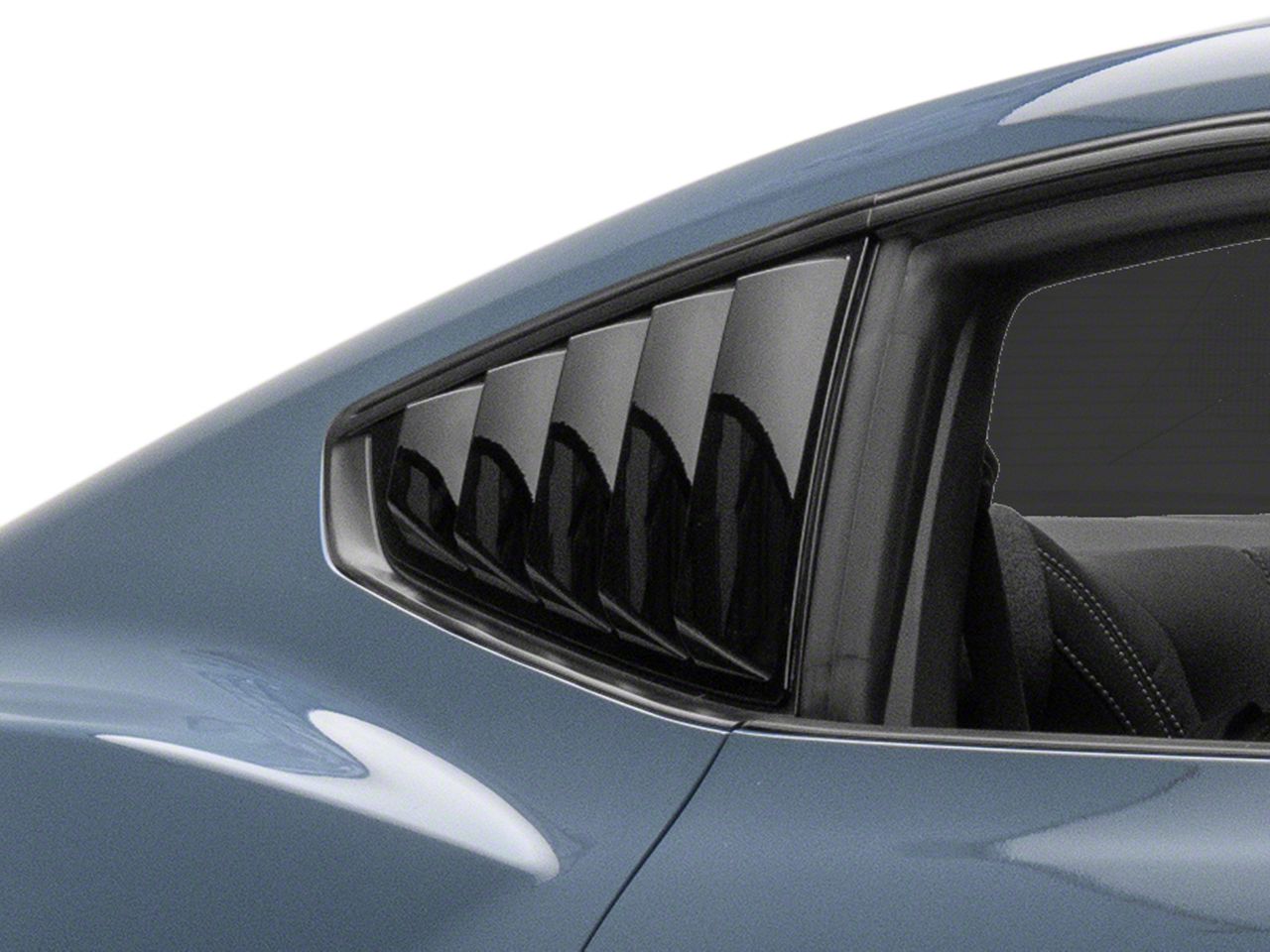 MP Concepts Mustang Quarter Window Louvers; Gloss Black 438202 (24-25 ...
