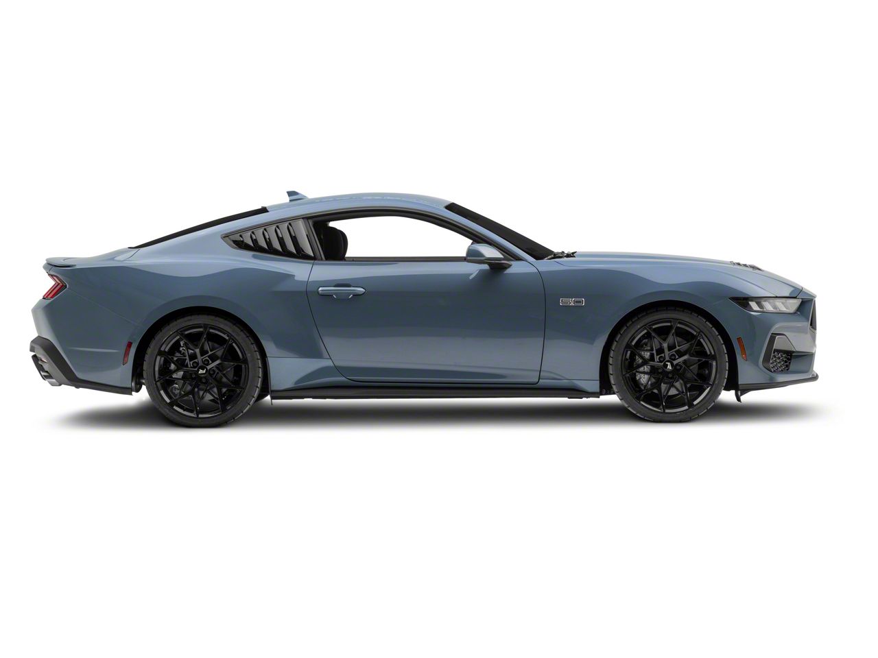 MP Concepts Mustang Quarter Window Louvers; Gloss Black 438202 (24-25 ...