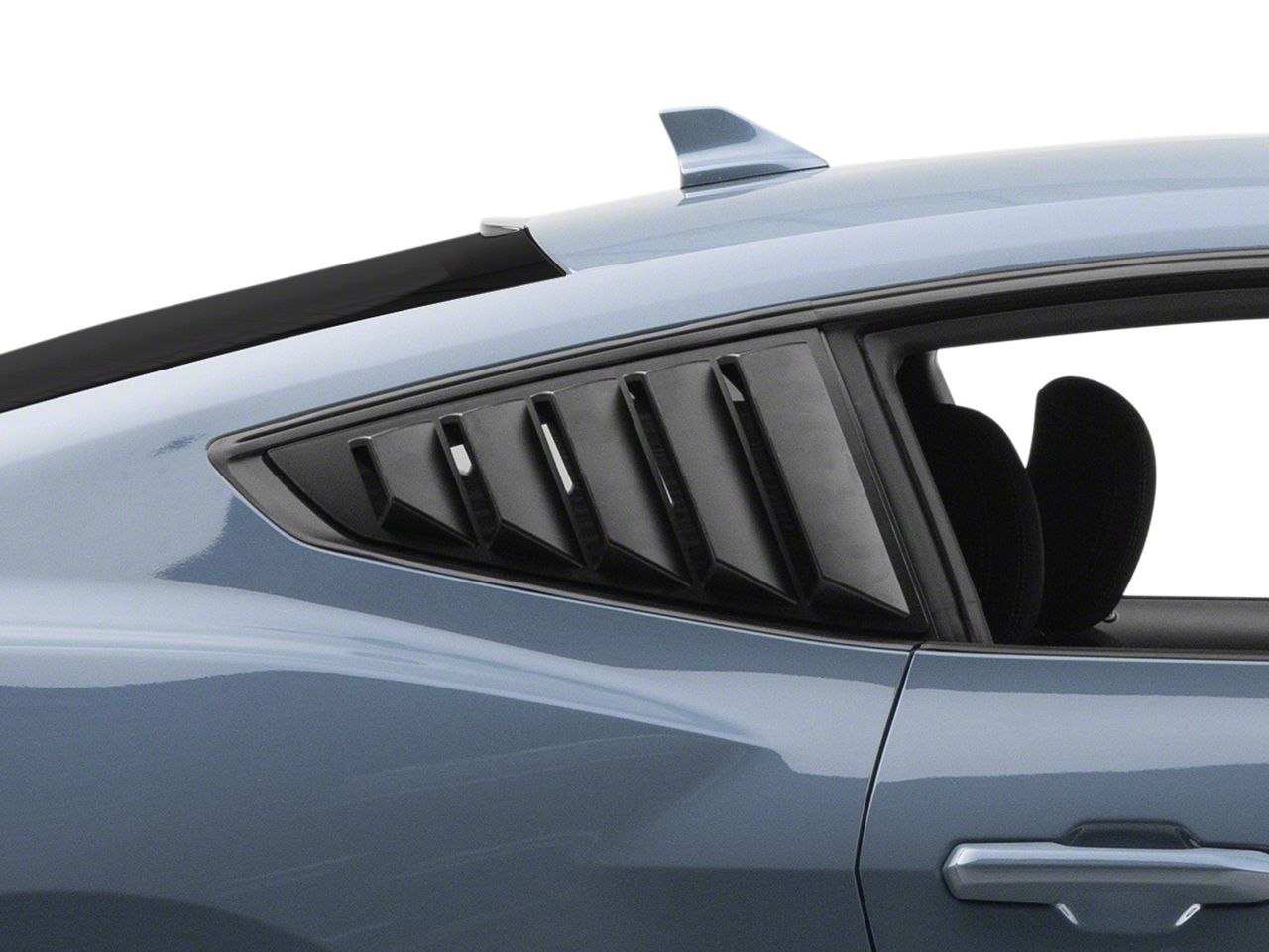 MP Concepts Mustang Quarter Window Louvers; Matte Black 438203 (24-25 Mustang Fastback) - Free ...