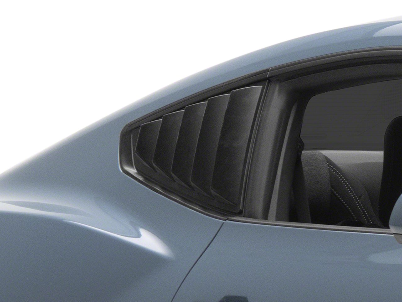 MP Concepts Mustang Quarter Window Louvers; Matte Black 438203 (24-25 ...